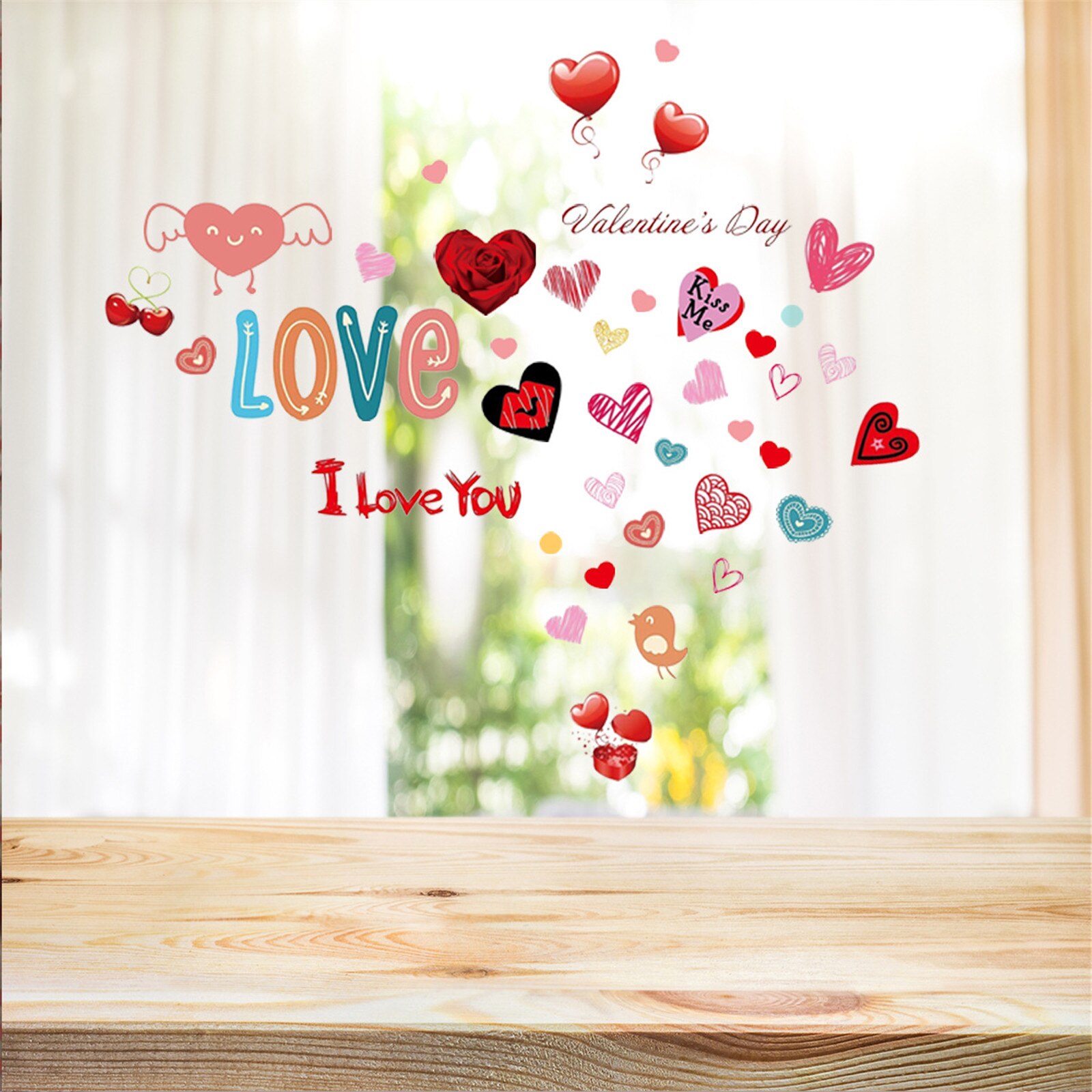 Romantic Valentine's Day Window Glass Stickers Lov... – Grandado