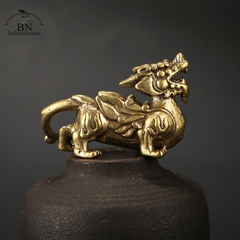 Antique Copper Chinese Mythical Beast Pixiu Miniat... – Grandado