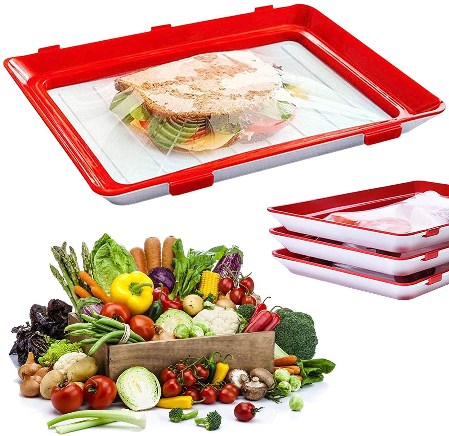 Food Preservation Tray Stackable Food Fresh Tray M... – Grandado