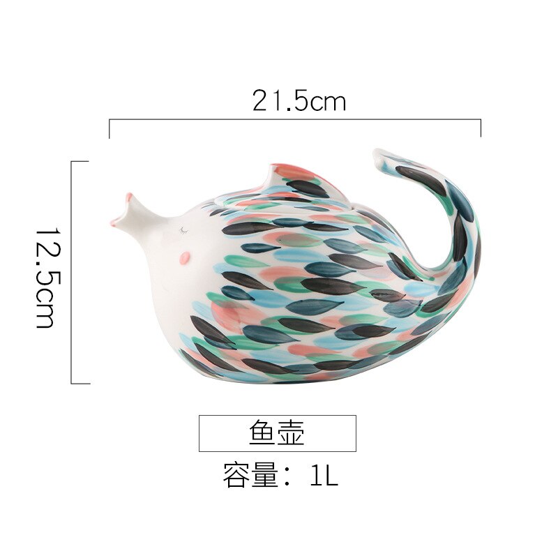 Style Nordic Ceramics Cartoon Fish Tea Set kettle ... – Grandado