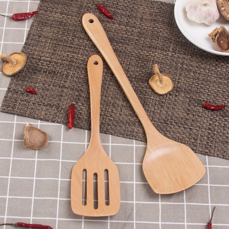 Kitchen Utensils Wooden Cooking Utensil Set Natura... – Vicedeal
