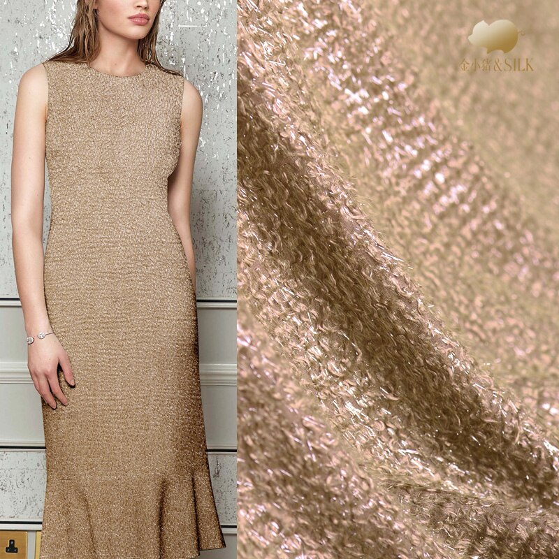 Golden zijde garen stof high-end kleding custom go... – Grandado