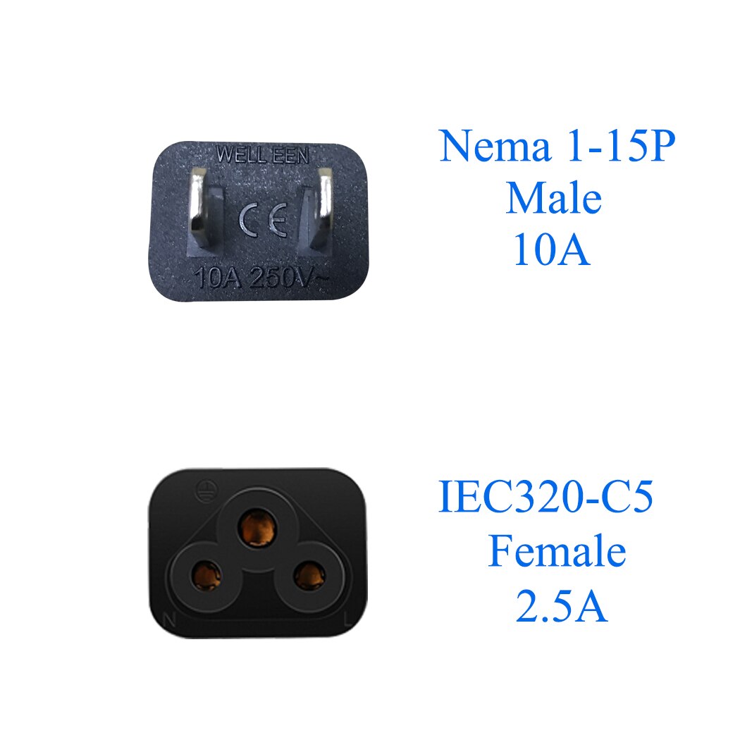 JORINDO NEMA 1-15P ZU IEC320 C5 umwandlung stecker... – Vicedeal