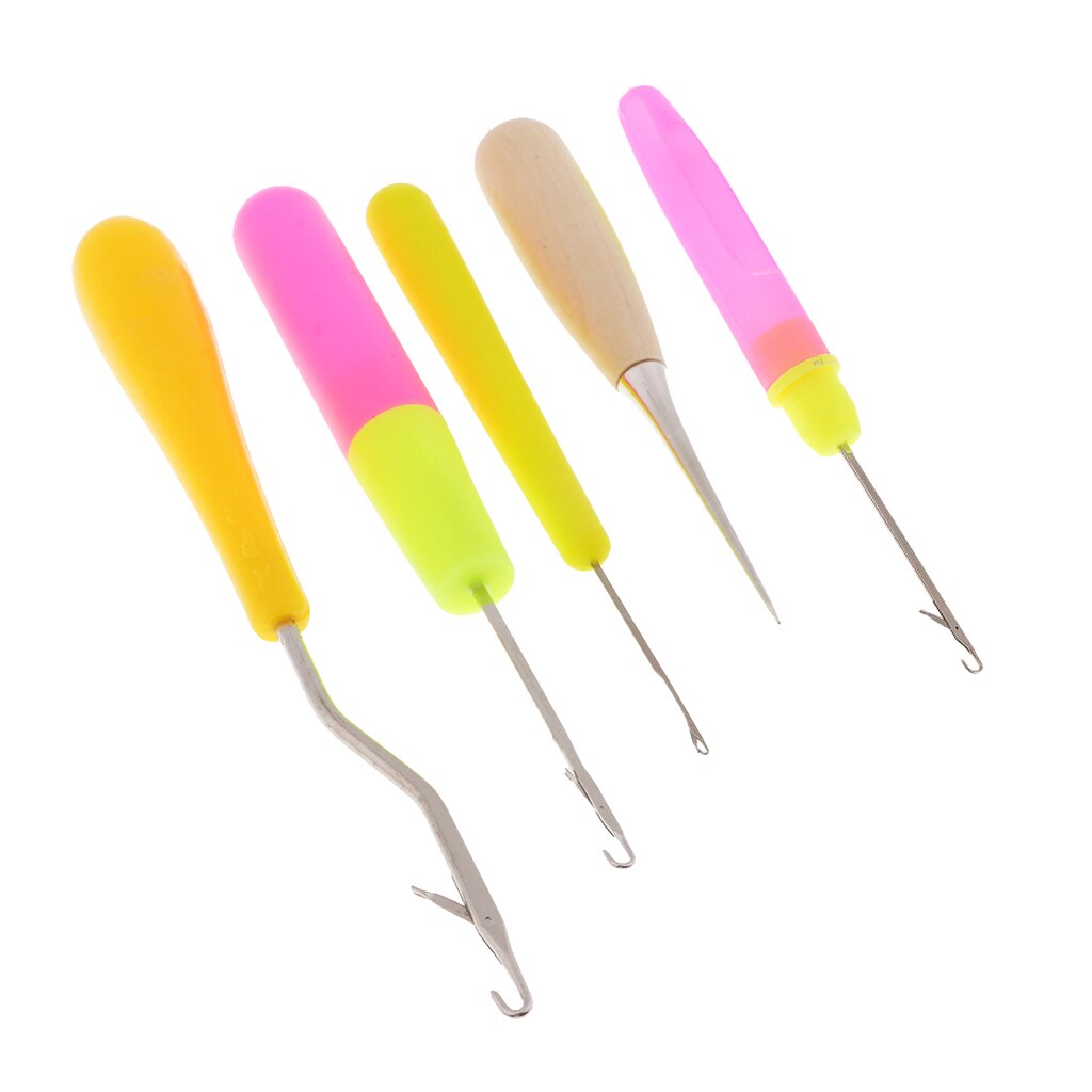 5 Pieces Wood/ Crochet Latch Hooks Lock Needles Aw... – Grandado