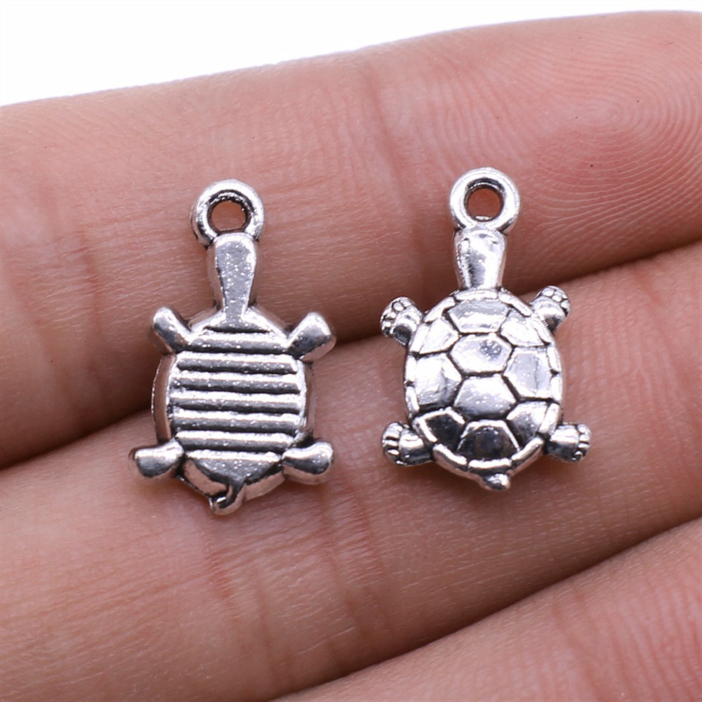 20pcs Tortoise Charms Antique Silver Color Sea Tur... – Grandado