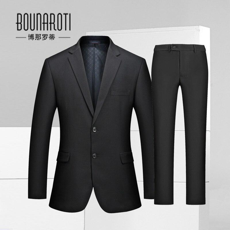 men's suits young suit two pure color double buckl... – Grandado
