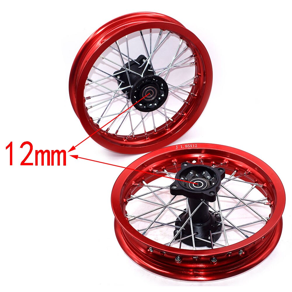 1.85x12 inch Front 1.85-12 inch Rear Rims Aluminum... – Grandado