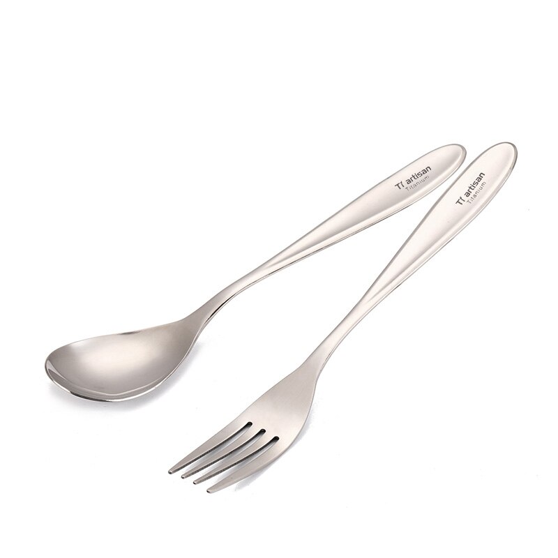 Tiartisan Pure Titanium Vork Lepel Bestek Set Lich... – Grandado