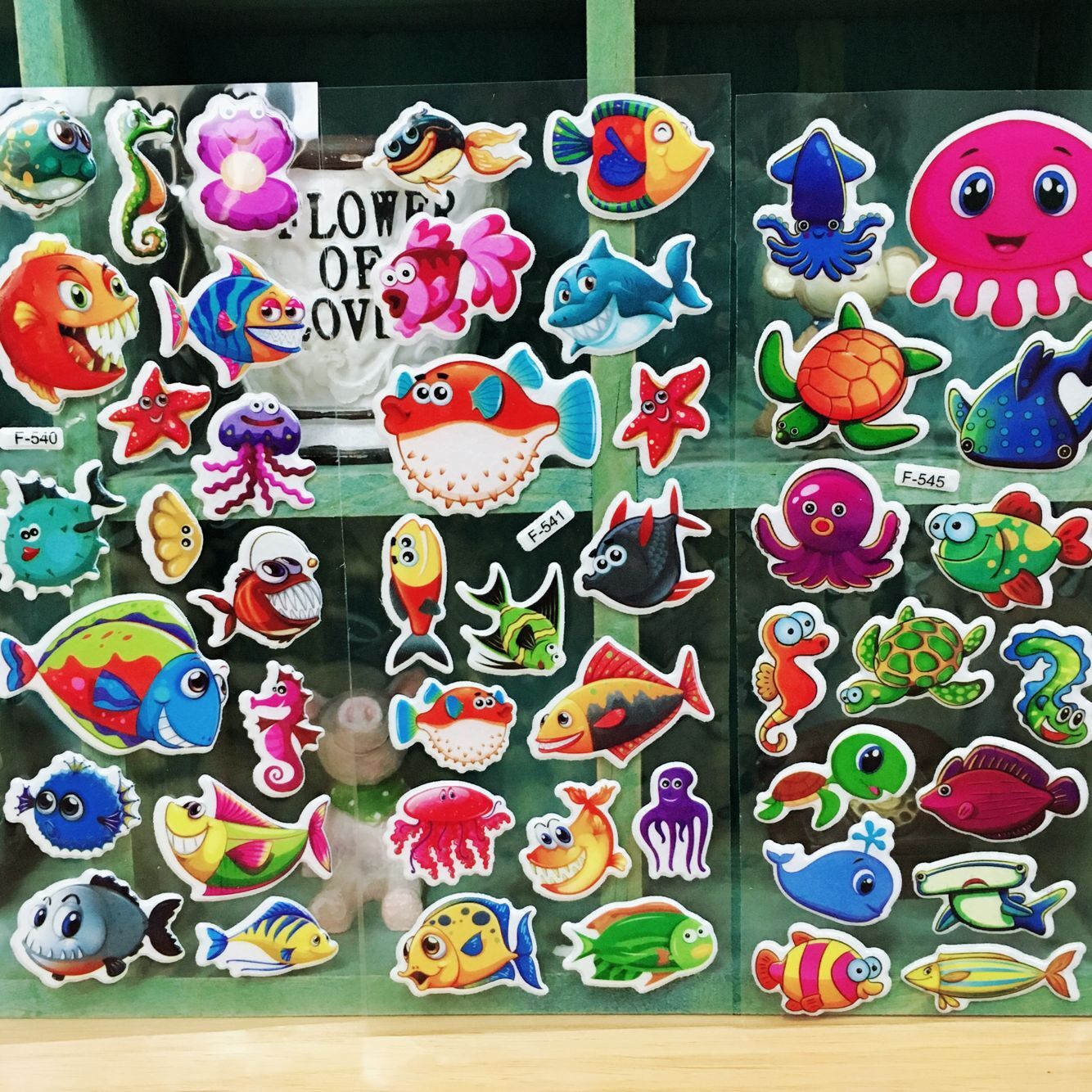 5Sheets/Set Cartoon Sea life Fishes Stickers 3D St... – Grandado