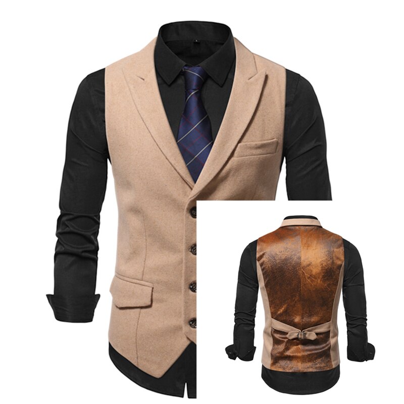 Tweed Mens Steampunk Vest Jacket Formal Business S... – Vicedeal
