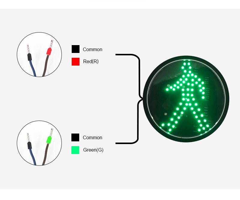200mm Pedestrian Green LED Traffic Light Modules – Grandado