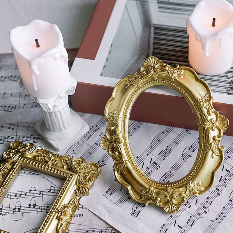 Golden Retro Photo Frame Nail Art Jewelry Decorati... – Grandado