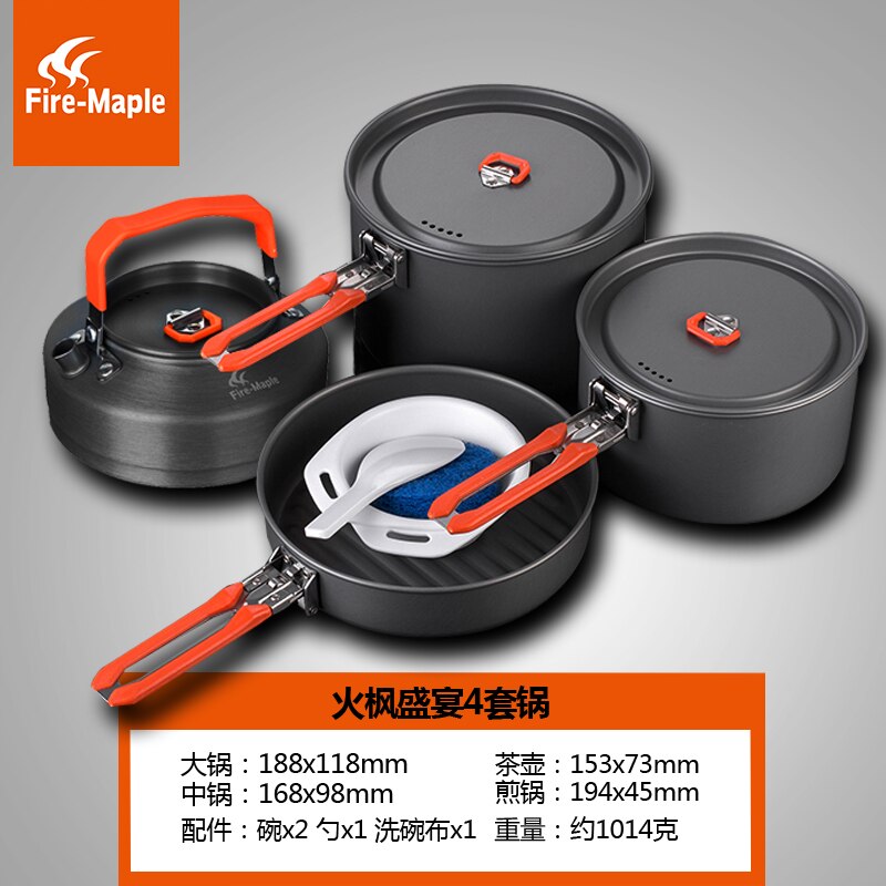Outdoor Hiking Camping Cookware Set Aluminum Cooki... – Grandado