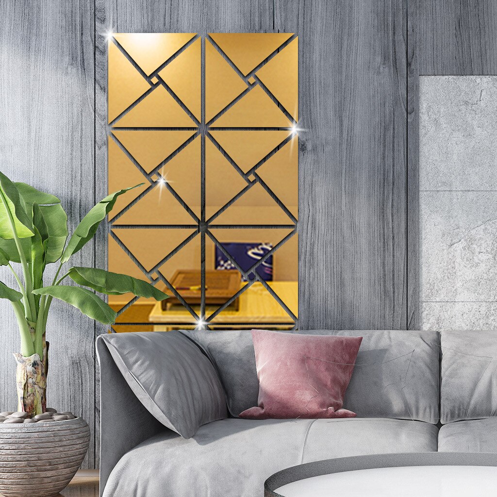 3D Acrylic Mirror Wall Sticker Home Decor Square D... – Grandado