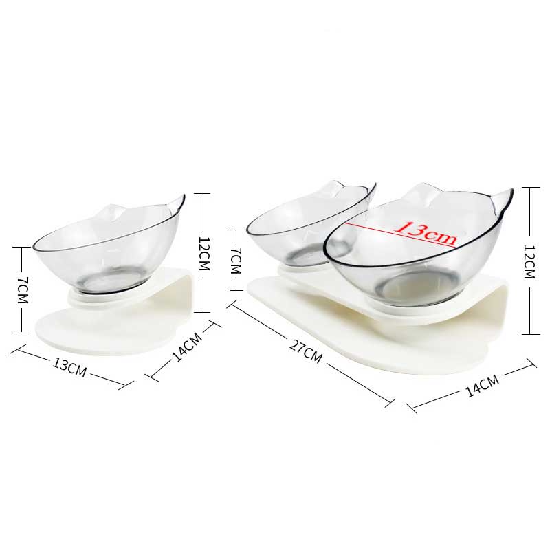 1/2 pcs cat ears tilted transparent pet bowl neck ... – Grandado