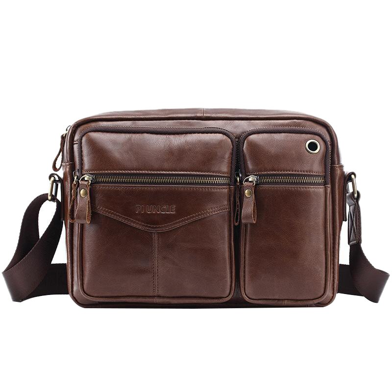 PI UNCLE Leather Retro Men's Shoulder Messenger Ba... – Grandado