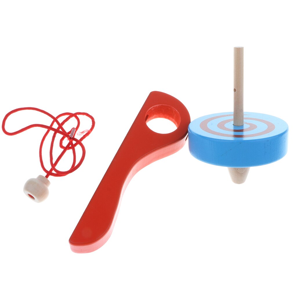 Wooden Vintage Spin Toy Spinning Top W/ String Cor... – Grandado