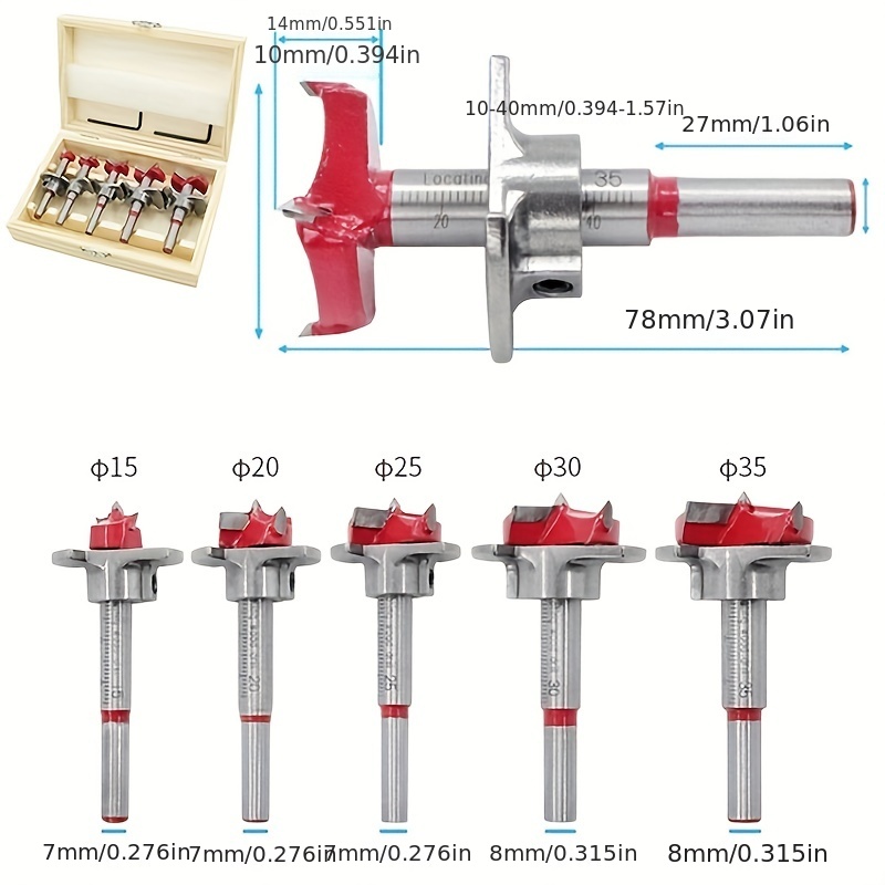 Woodworking Hole Opener Set Positioning Hard Alloy... – Grandado