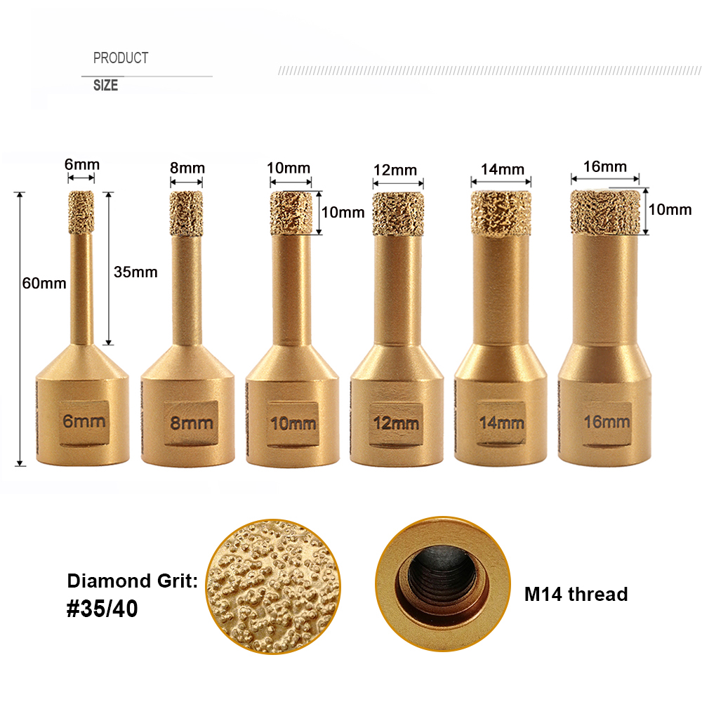 SHDIATOOL 2pcs 4-16mm Diamond Drill Bits M14 Threa... – Grandado