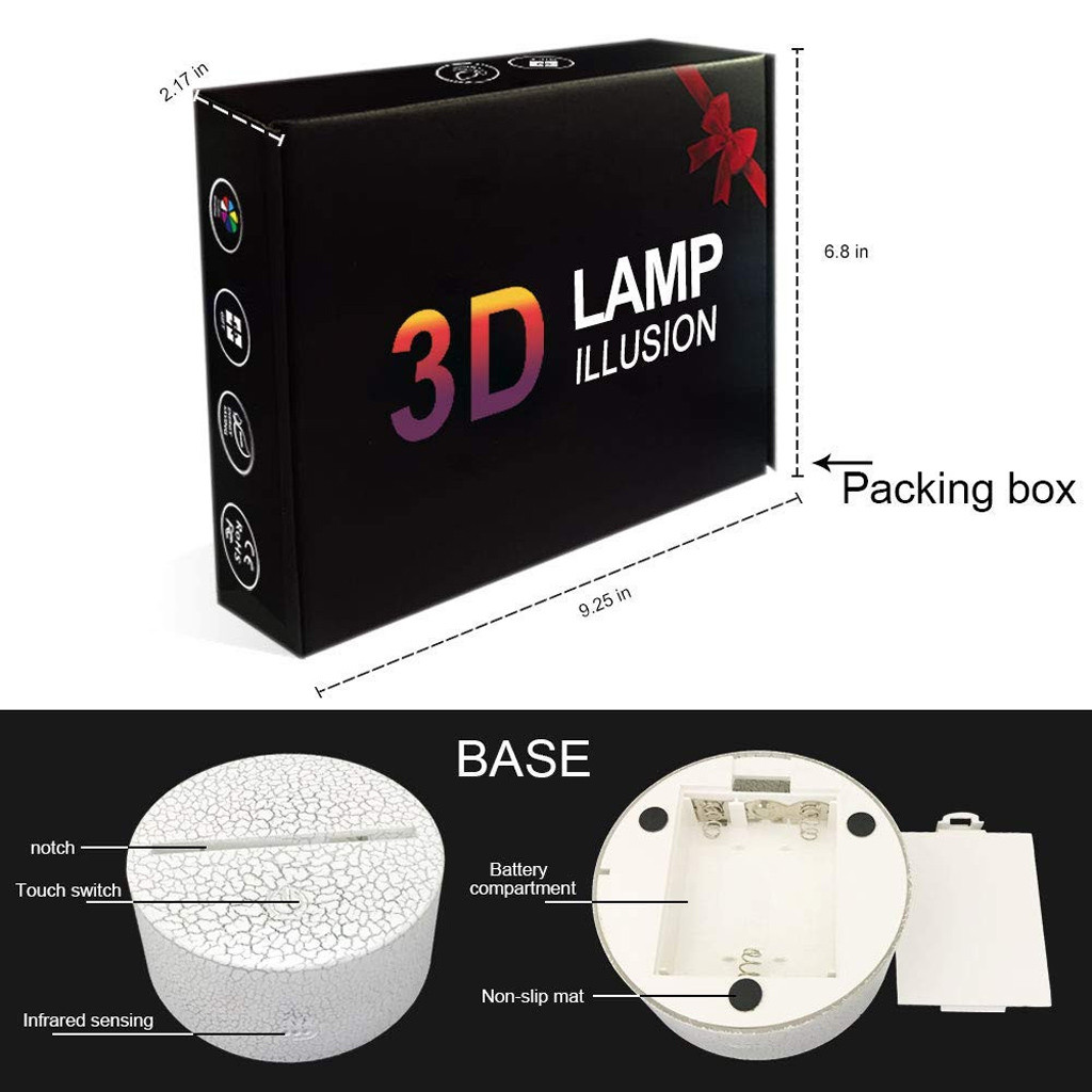 3D Dinosaurus Lamp Kinderen Night Lamp 7 LED Kleur... – Vicedeal