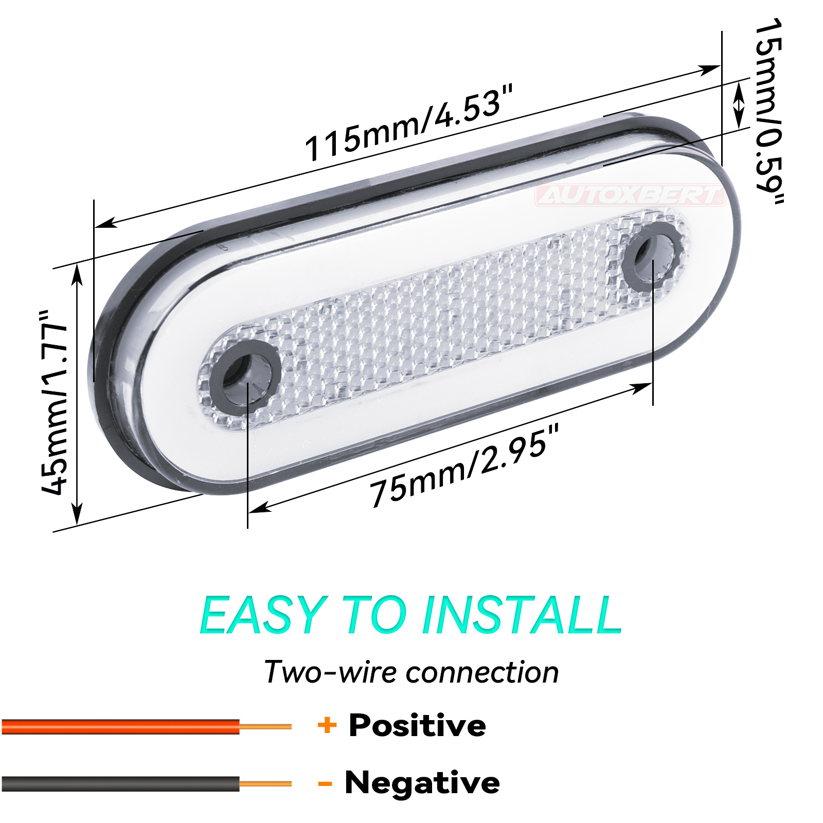 4PCS LED Side Marker Light Oval Position Light Rev... – Grandado