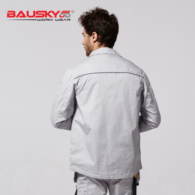 Bauskydd B229 workwear mens autumn work shirt grey... – Vicedeal
