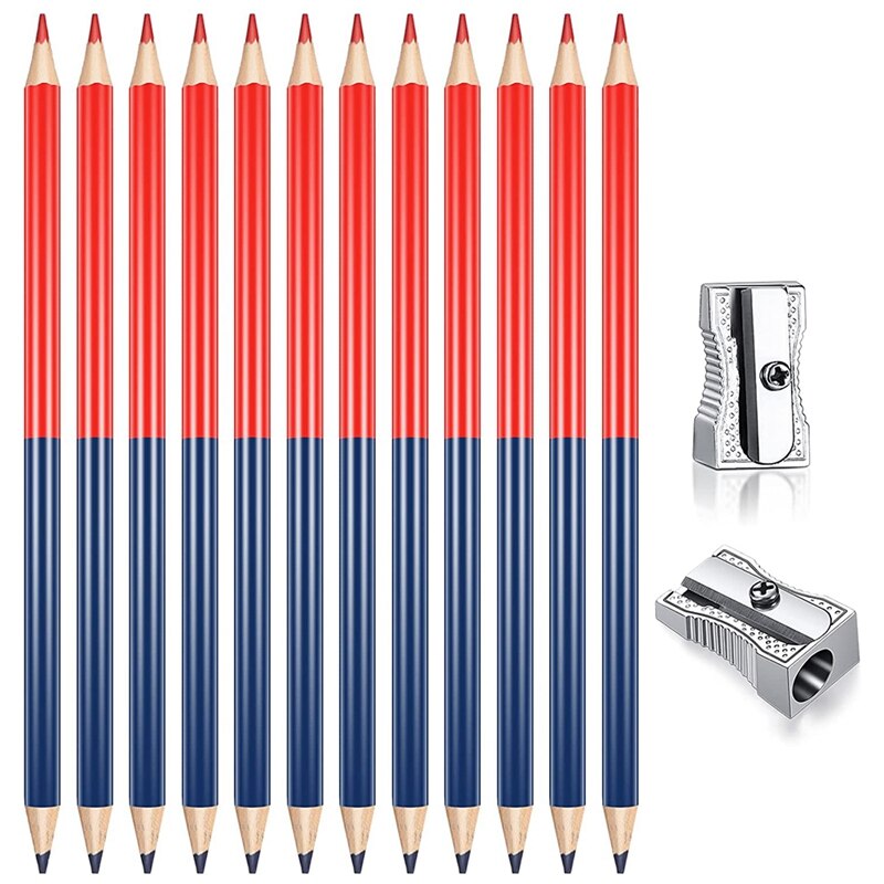 12Pcs 4B Checking Pencils Red And Blue Erasable Pe... – Vicedeal