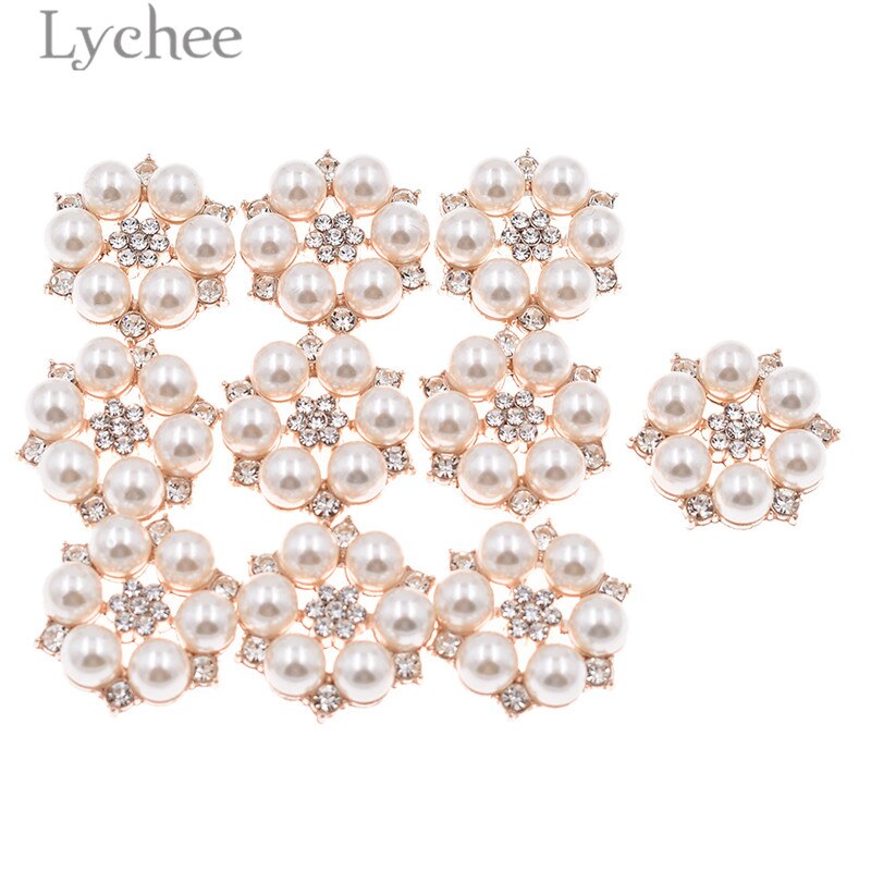 Lychee life 10 stk simulerte perleknapper krystall... – Vicedeal