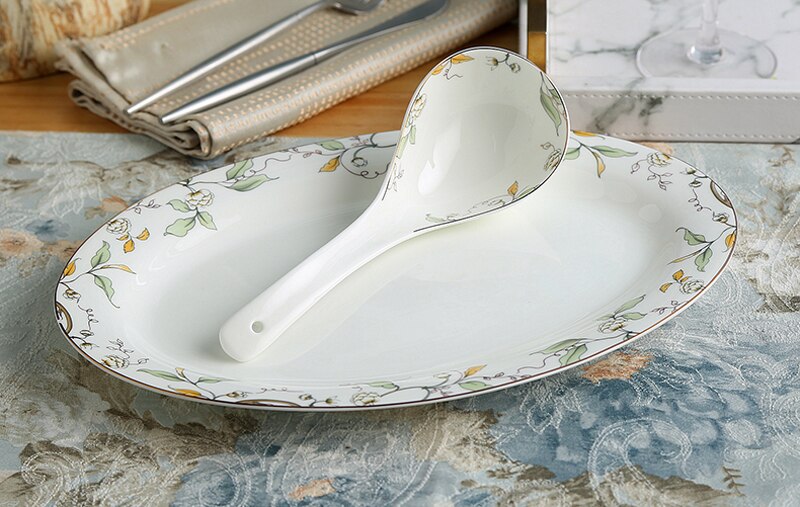 12 inch, fine bone china charger plate, green leaf... – Grandado