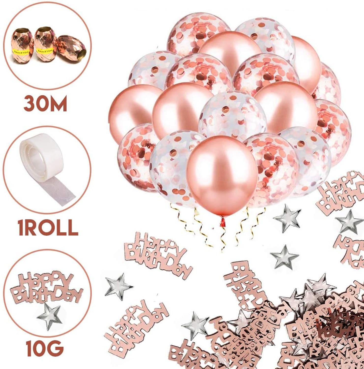 Rose Gold Birthday Party Decoration Happy Birthday... – Grandado