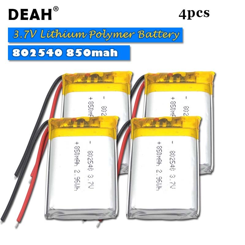 4/10PCS 3.7V Lipo cells 802540 850mah Lithium Poly... – Vicedeal