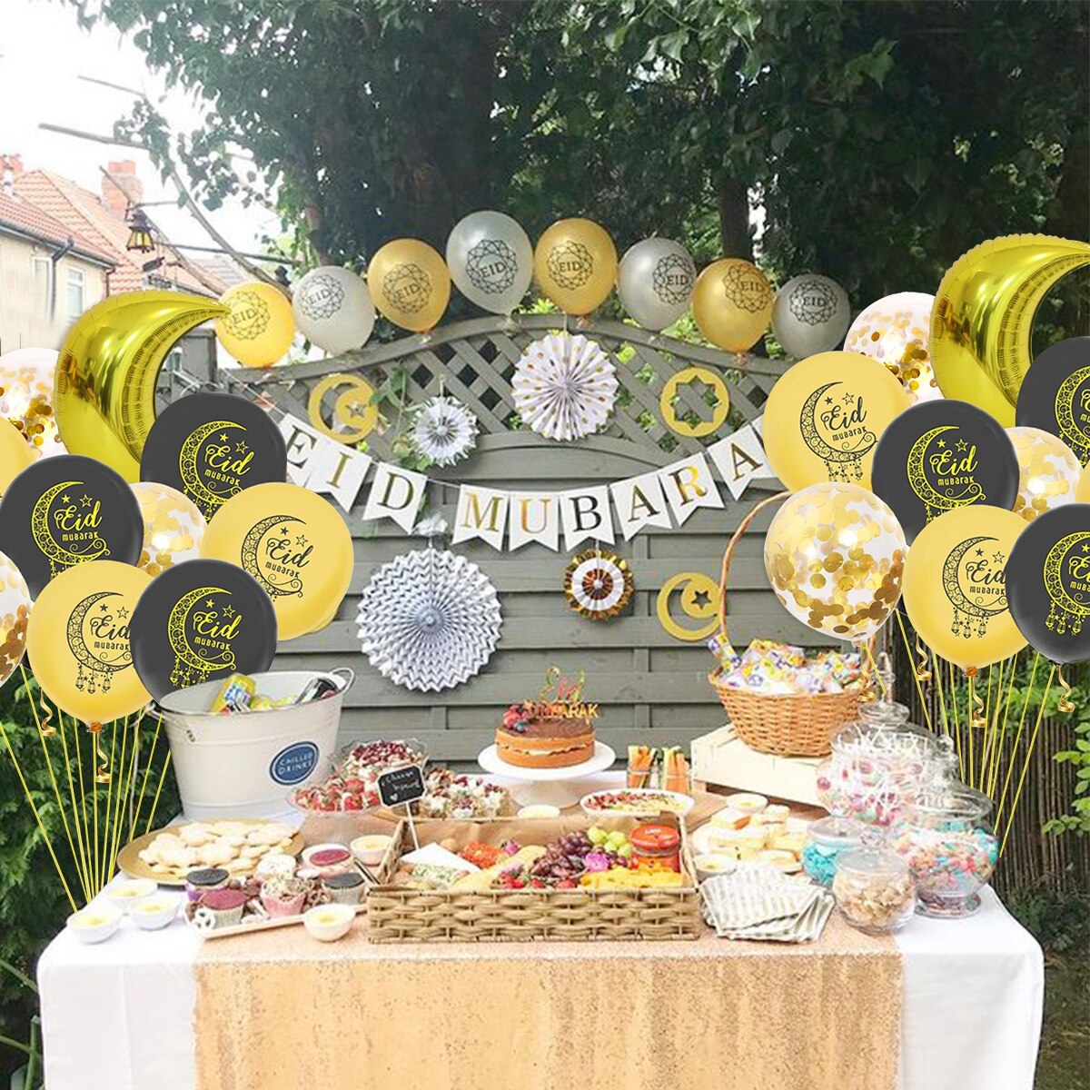 Eid Mubarak Balloons Eid Decoration Helium Latex B... – Vicedeal