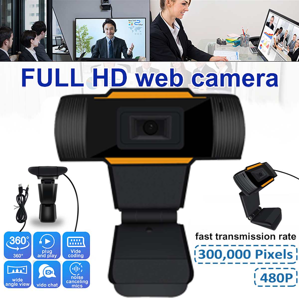 Webcam Full HD 480P USB Video Gamer Camera For Por... – Vicedeal