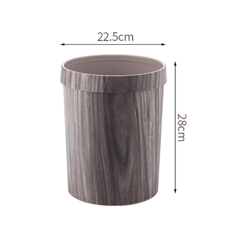 Pressing Ring Plastic Trash Can Mimetic Wood Grain... – Grandado