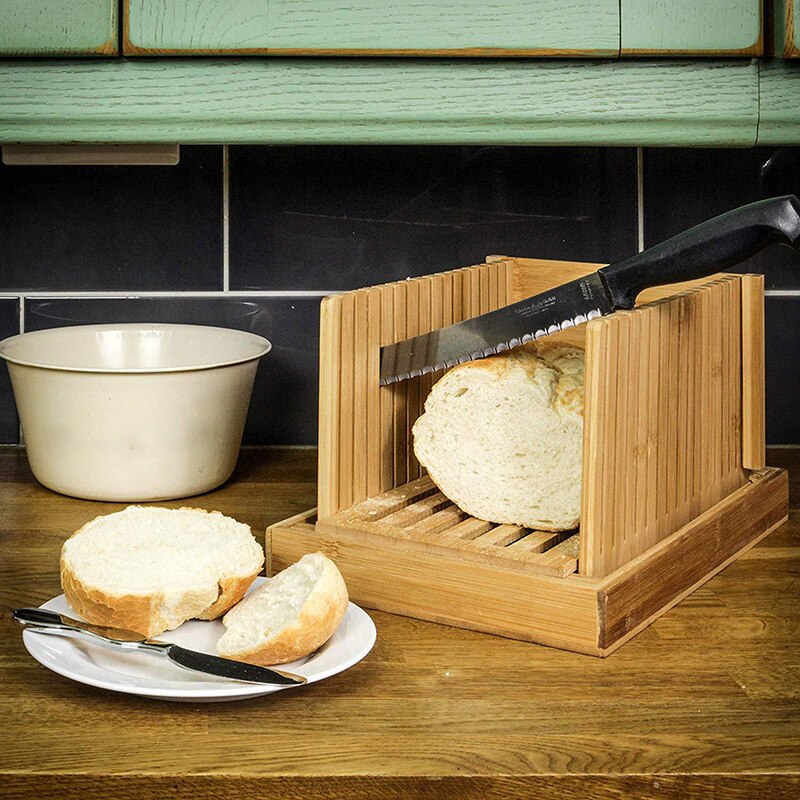 Toast Bread Slicer Wooden Foldable Loaf Cutter Rac... – Grandado