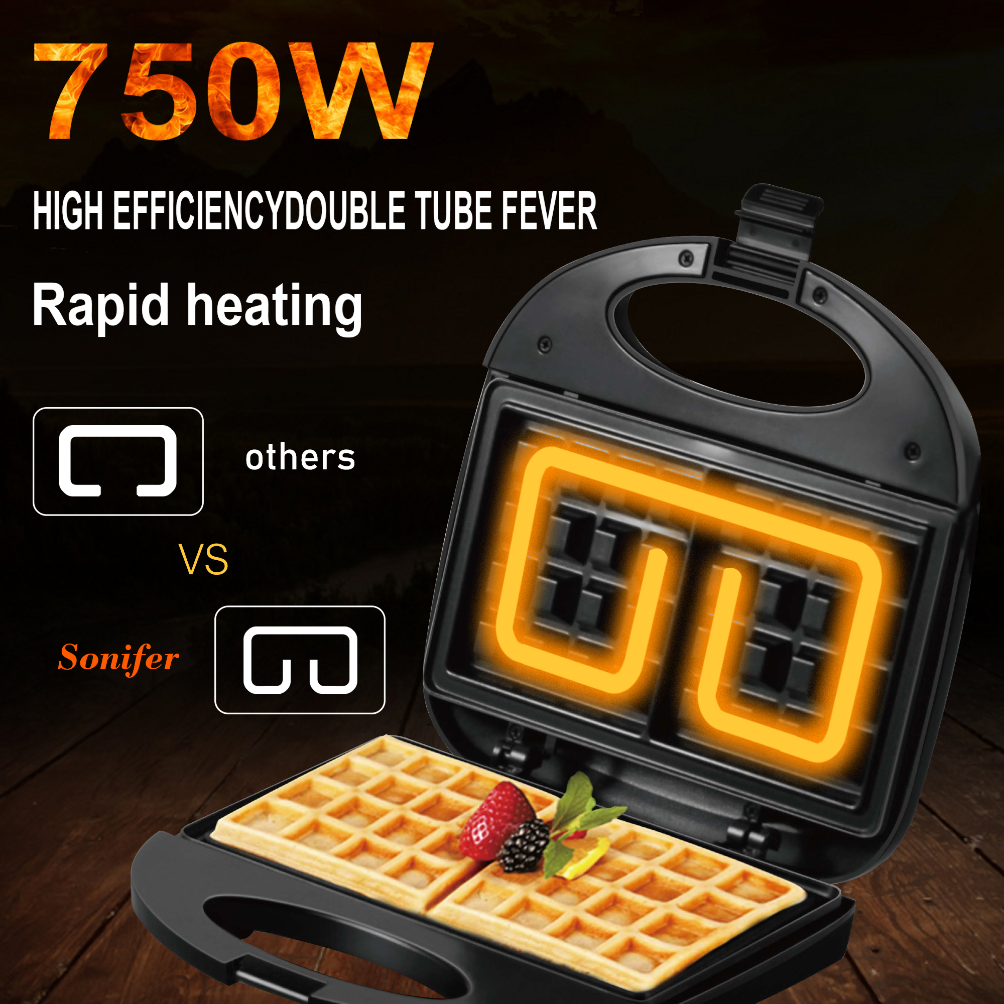 750W Electric Waffle Maker Bubble Egg Cake Oven Co... – Grandado