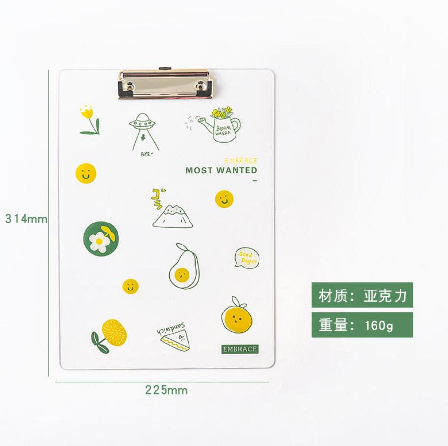 Fresh Cartoon A4 Paperboard Clip Document Board Cl... – Vicedeal