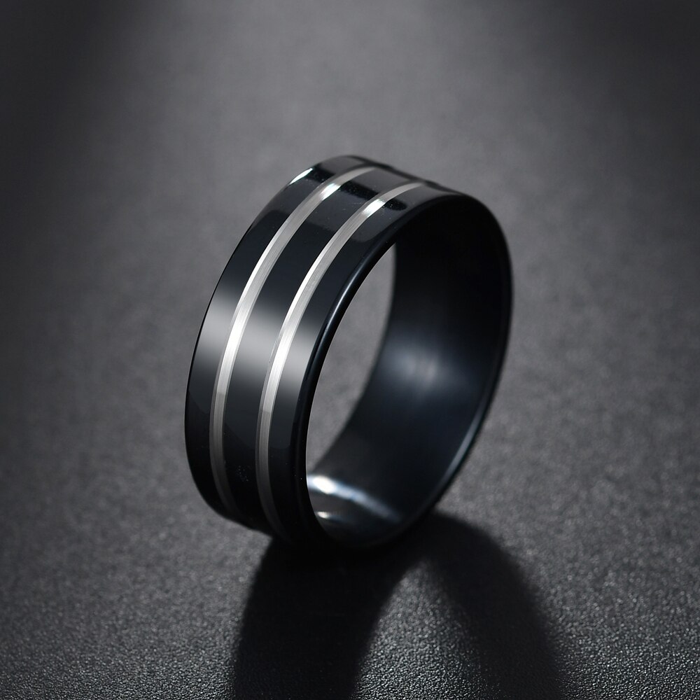 Men Ring Black Color Ring Men's Jewelry Wedding Ba... – Vicedeal