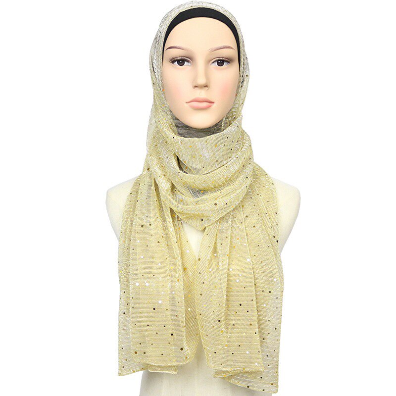 glitter sequins women hijab scarf arab shawl and w... – Vicedeal