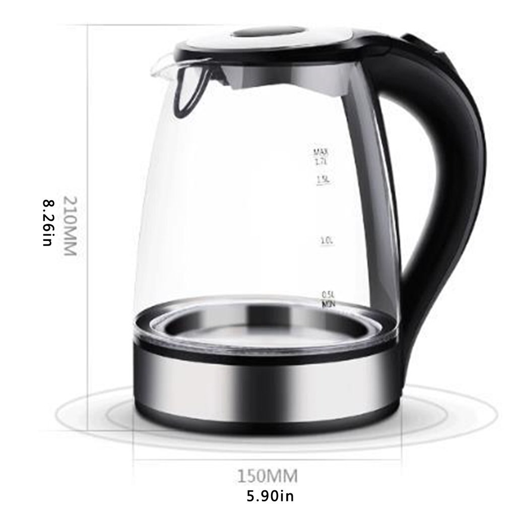 1.7L 2200W LED Illuminated Glass Kettle Electric R... – Vicedeal