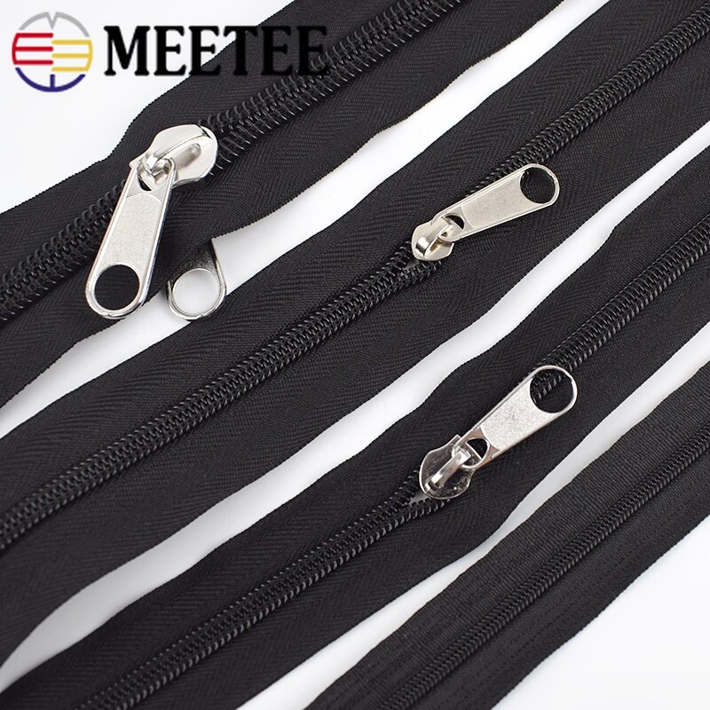 10Meters 3#5#8#10# Black Nylon Coil Zippers In Rol... – Grandado