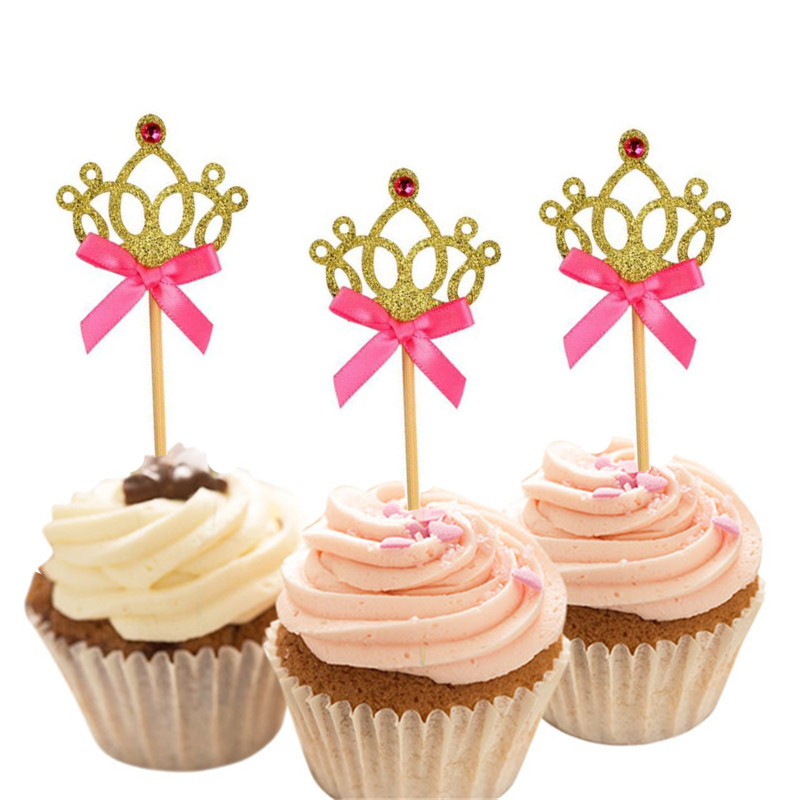 10 pezzi Gold Princess Crown Cupcake Topper Cake P... – Grandado