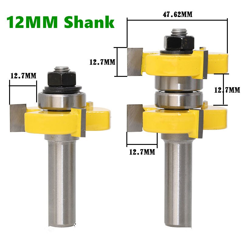 2 Stuks 12Mm 1/2 Inch Schacht Tong & Groef Frezen ... – Grandado