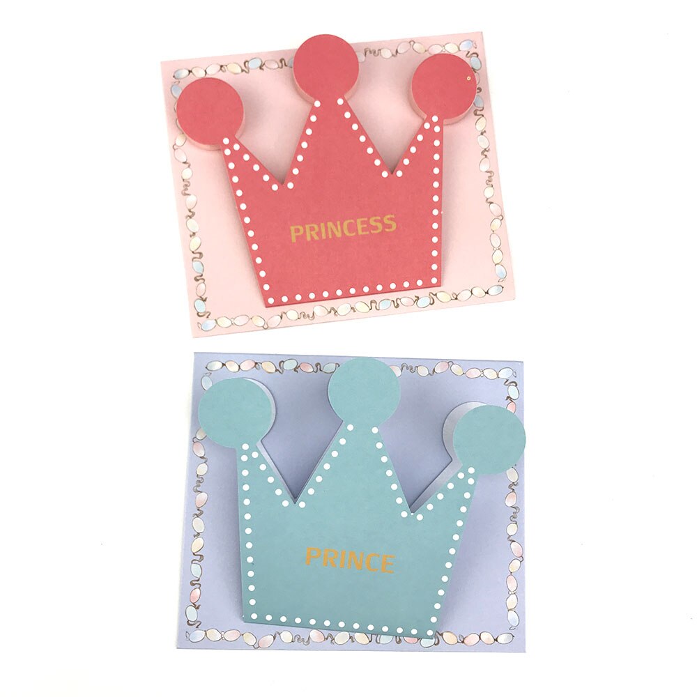 20pcs Pink Blue Prince Princess Crown Party Invita... – Grandado