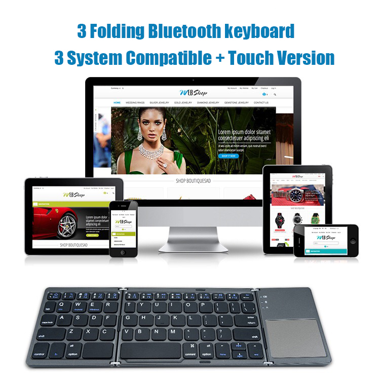 Opvouwbaar Bluetooth-toetsenbord met touchpad voor... – Vicedeal