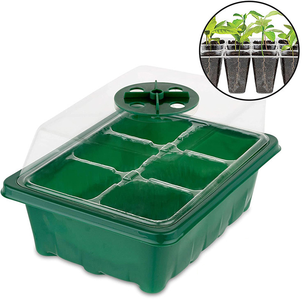 12 Hole Seed Starter Seedling Trays Greenhouse Pro... – Grandado