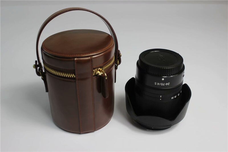 Black/Coffe Leather Camera Lens Bag Case Pouch For... – Grandado