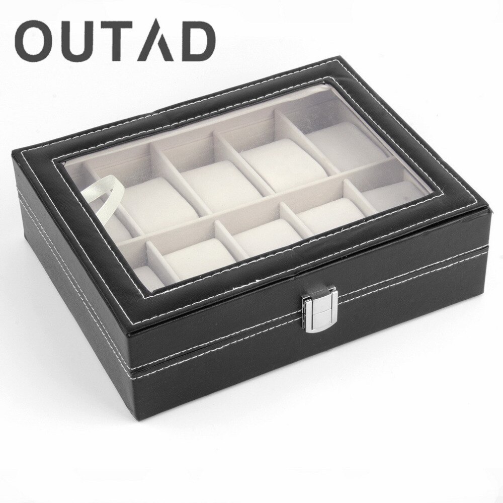 PU Leather 10 Slots Watch Box Display Jewelry Stor... – Grandado