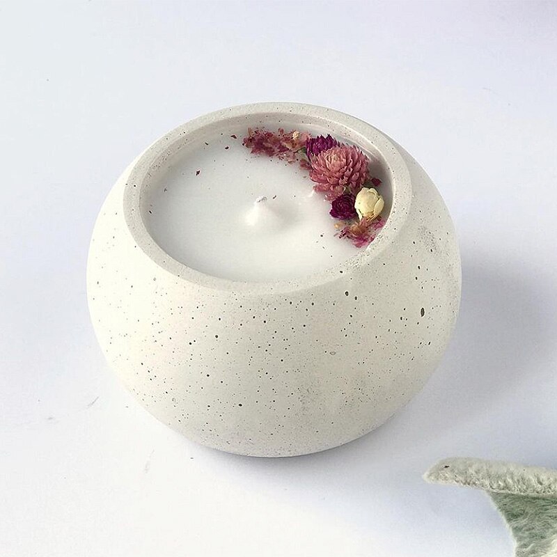 Concrete Candle Container Mold Round DIY Cement Ca... – Vicedeal