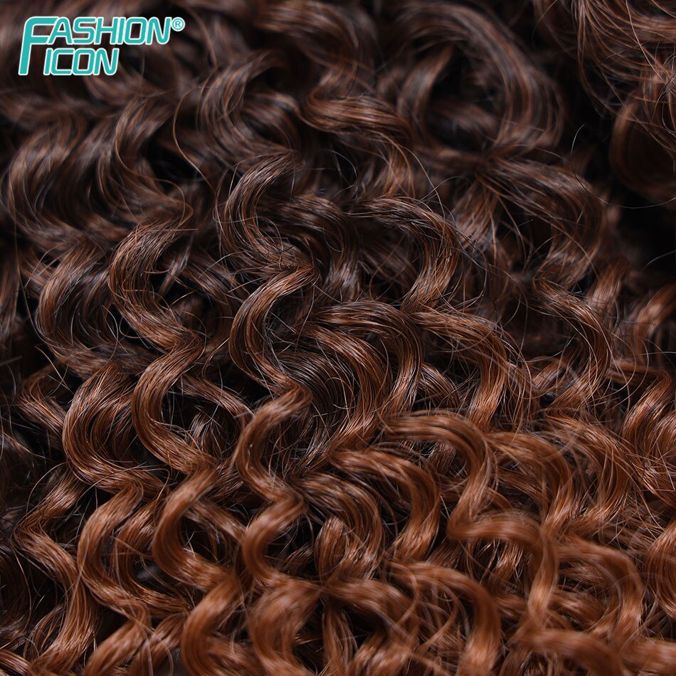 Synthetic Hair Bundles With Closure Afro Kinky Cur... – Grandado